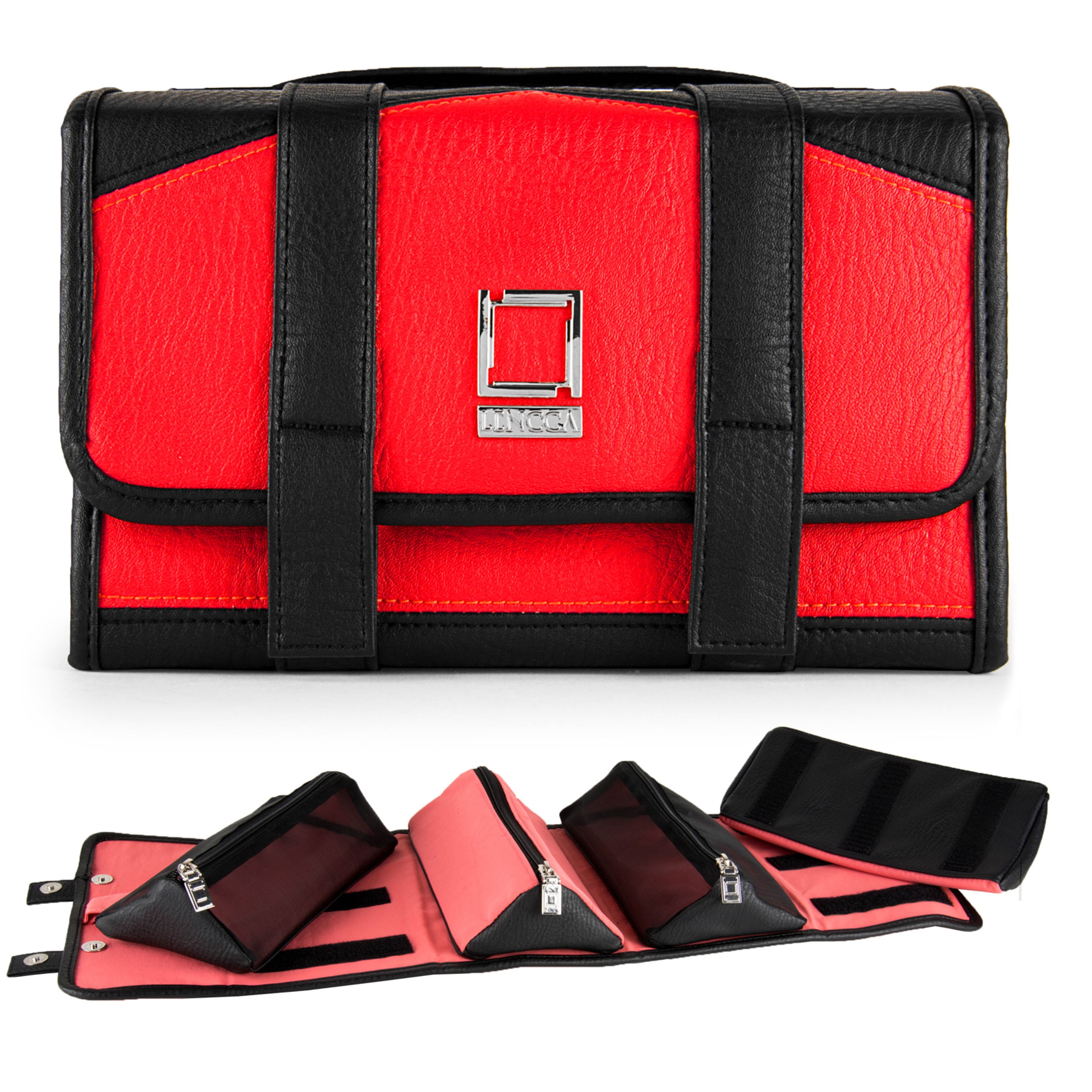 Compact Foldable Travel Toiletry Kit Bag with 4 Removable Pouches, Dopp ...
