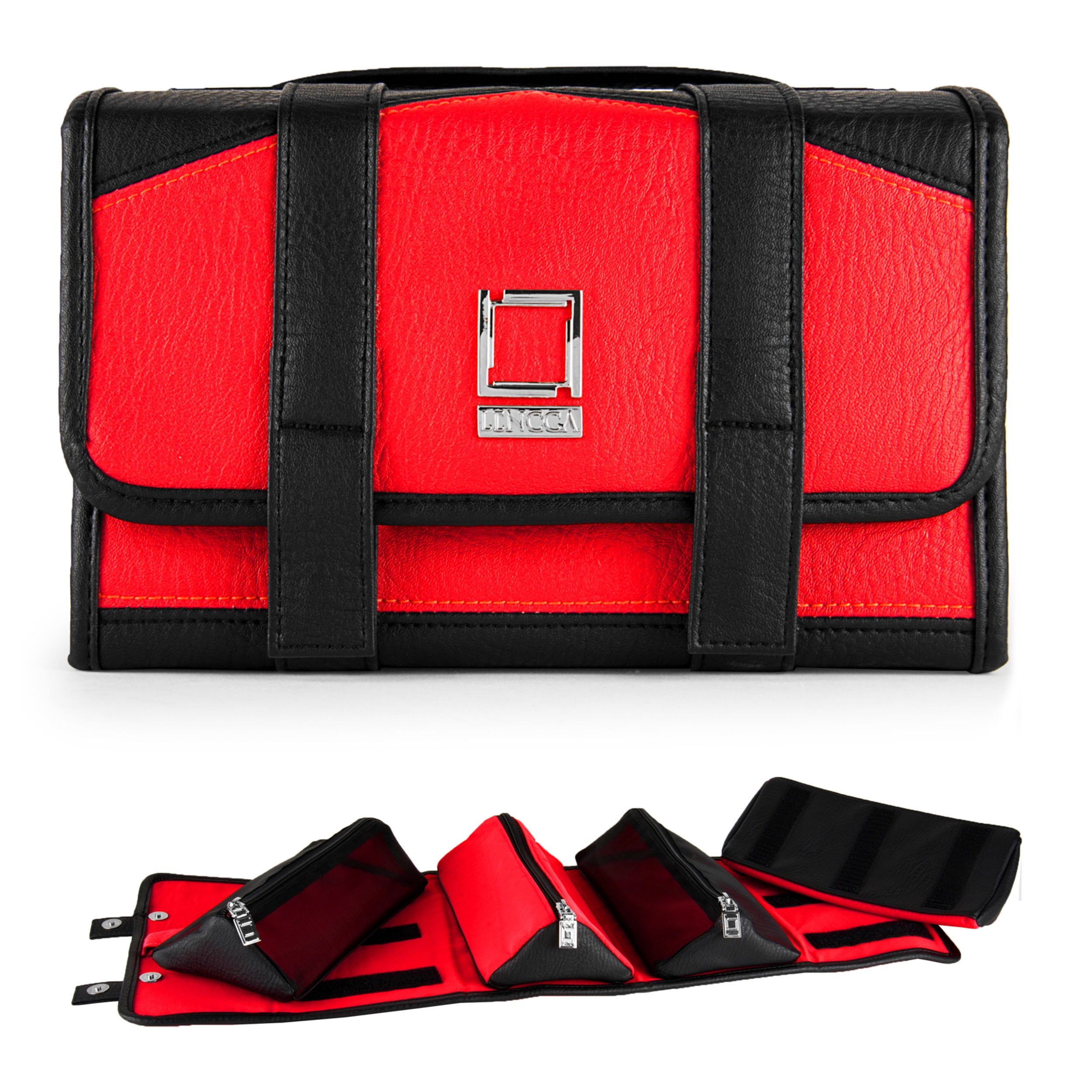 Compact Foldable Travel Toiletry Kit Bag with 4 Removable Pouches, Dopp ...
