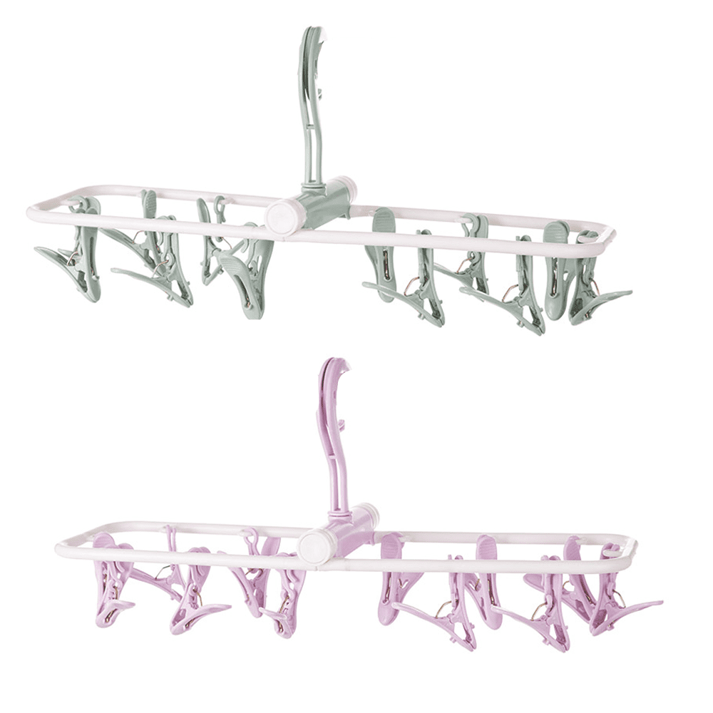 Compact Foldable Underwear & Sock Hanger with Clips, 2-Pack Mini Towel ...