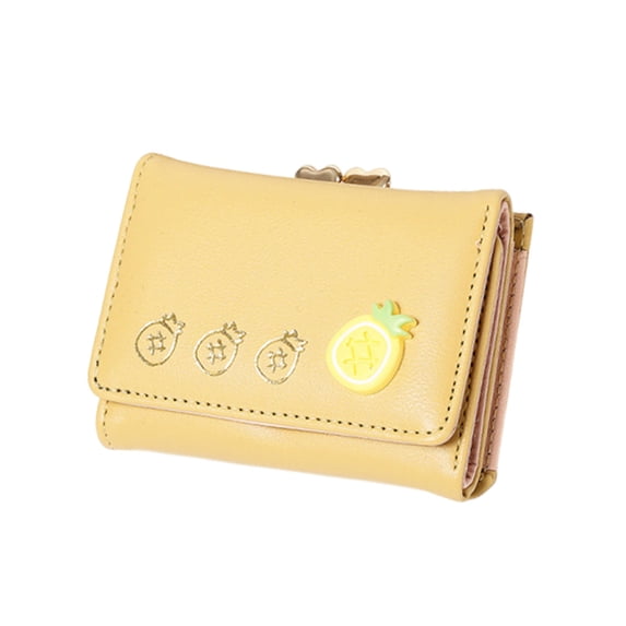 Compact Folded Wallet For Women With Strawberry Ornament Practical PU ...
