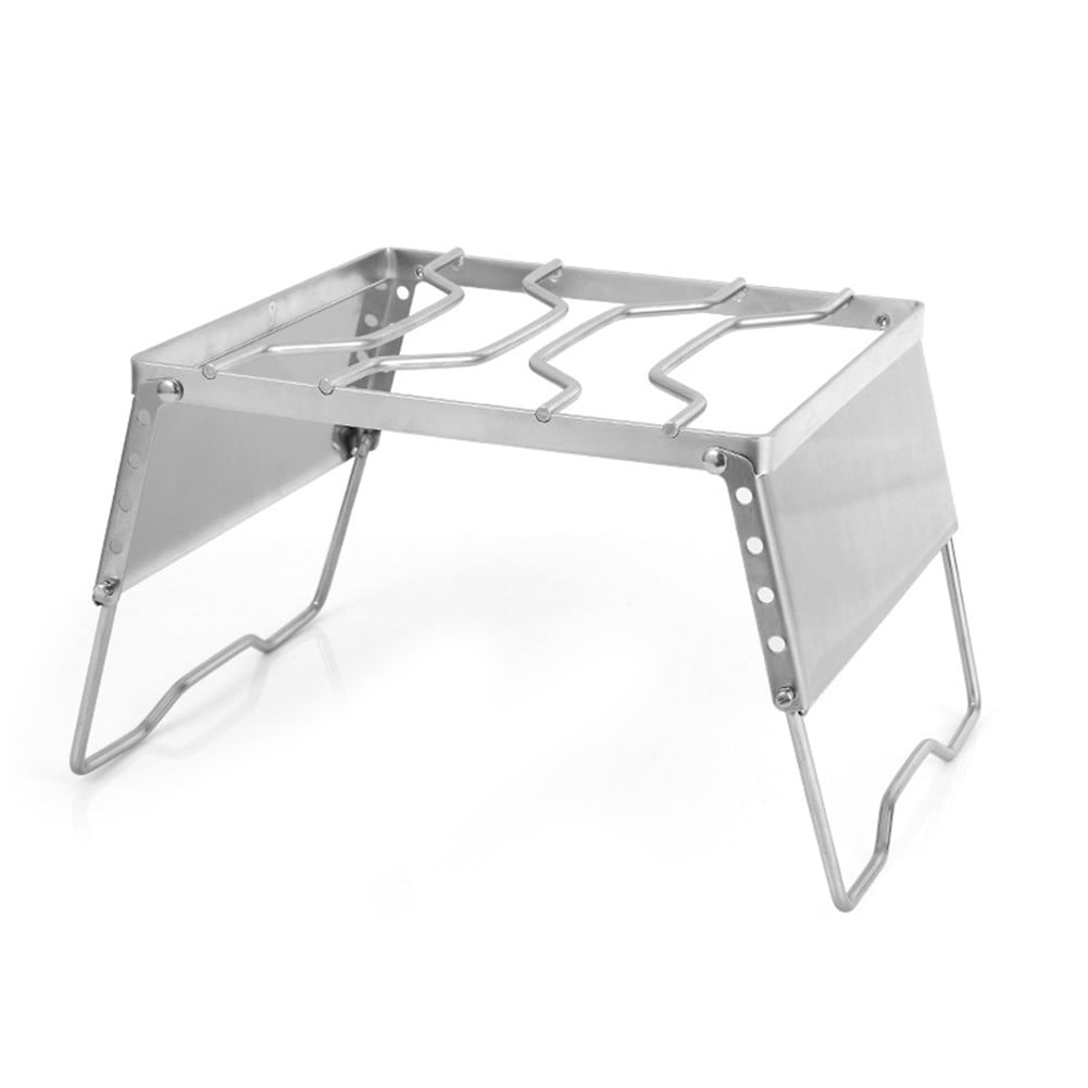 Compact Folding Campfire Grill Stainless Steel BBQ Grill with Windproof ...