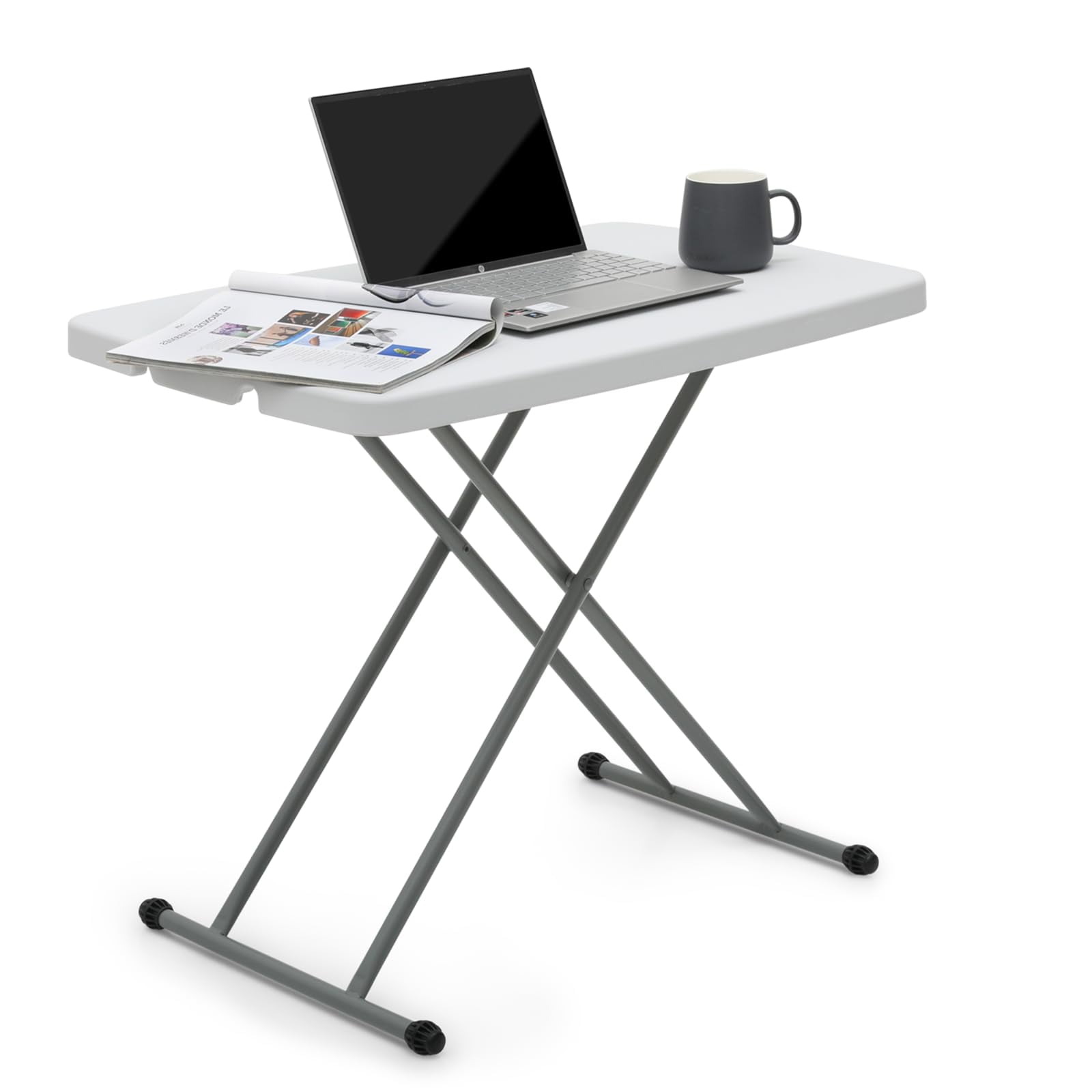 Compact Folding Desk 30 Inch Wide, 4 Height Adjustable for Small Spaces ...