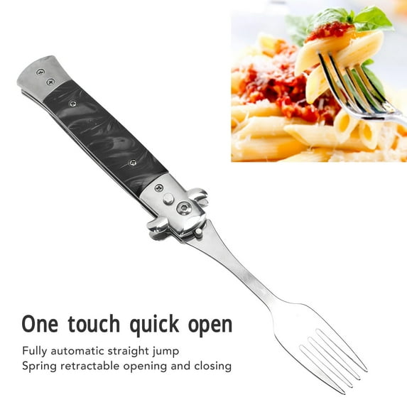 Compact Folding Fork: Spring,Loaded Design For Travel, Camping, Picnics ...