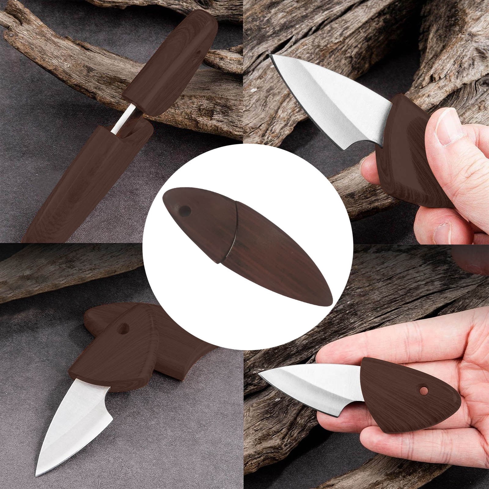 Compact Folding Pocket Knife With Wooden Handle Smooth Opening For ...