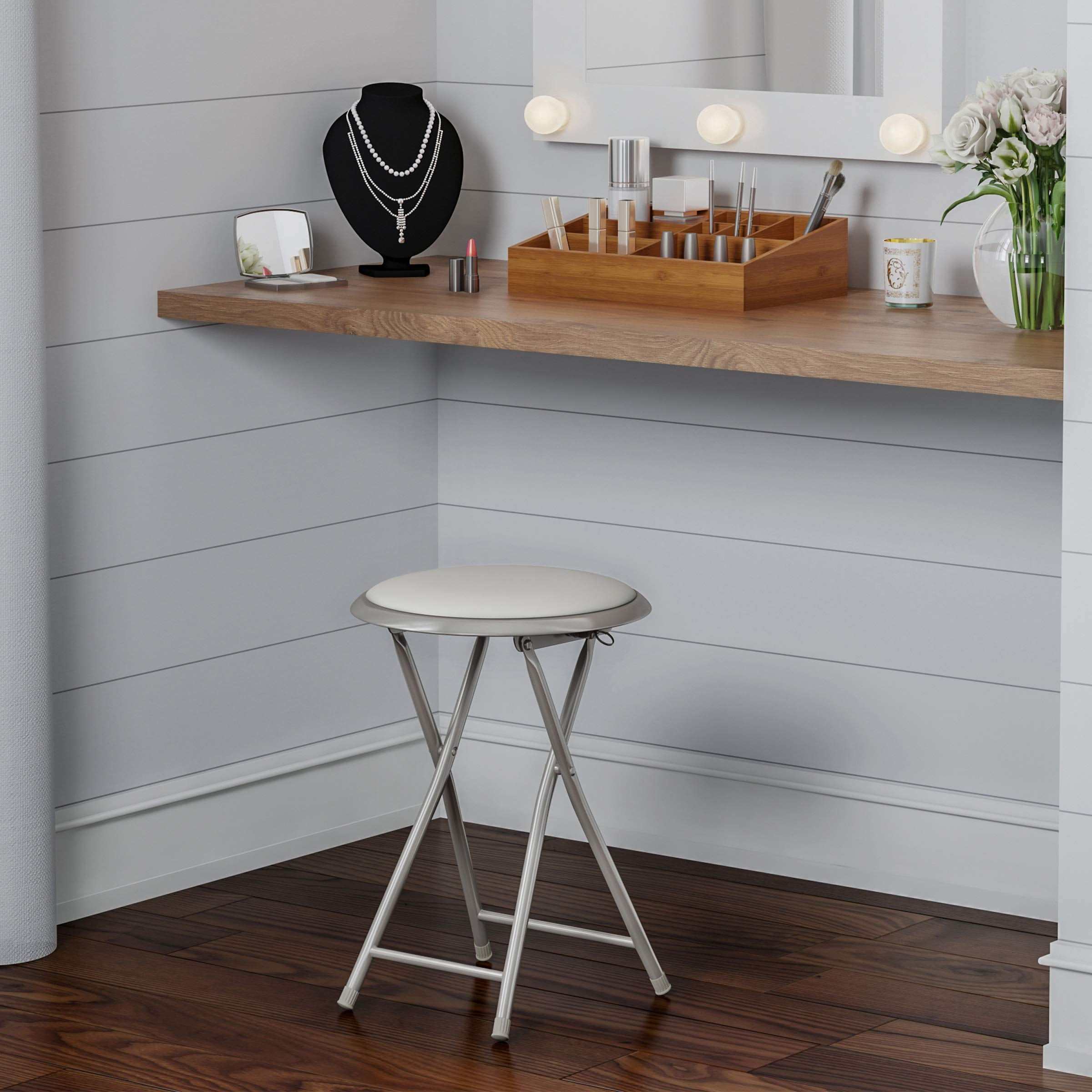Compact Folding Stool 18 Inch Height, Backless Portable Bar Stool for ...