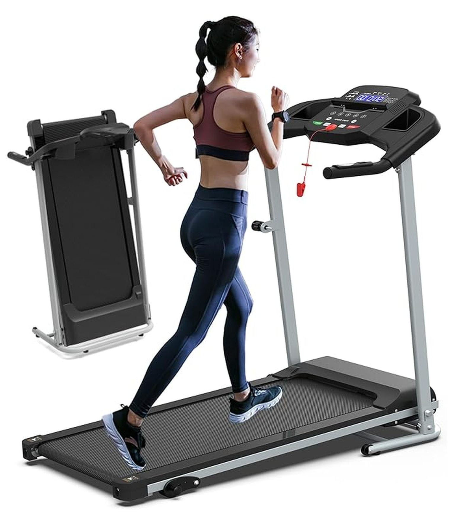 Compact Folding Treadmill with Incline for Home Workouts – Electric ...