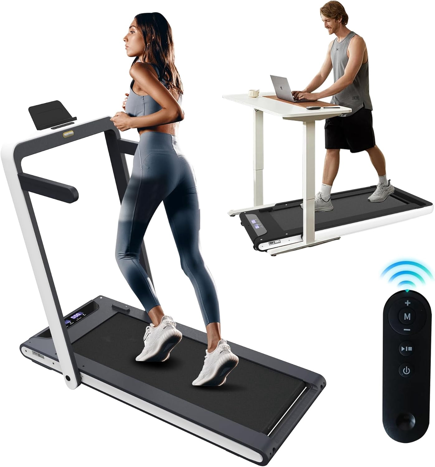 Compact Folding Treadmills for Home Office Desk Walking pad, 2 in 1 ...