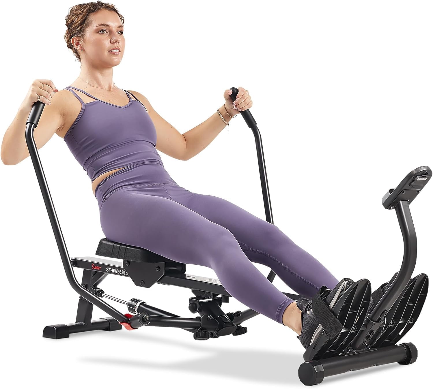 Compact Full-Motion Rowing Machine w/Adjustable Resistance, Low-Impact ...