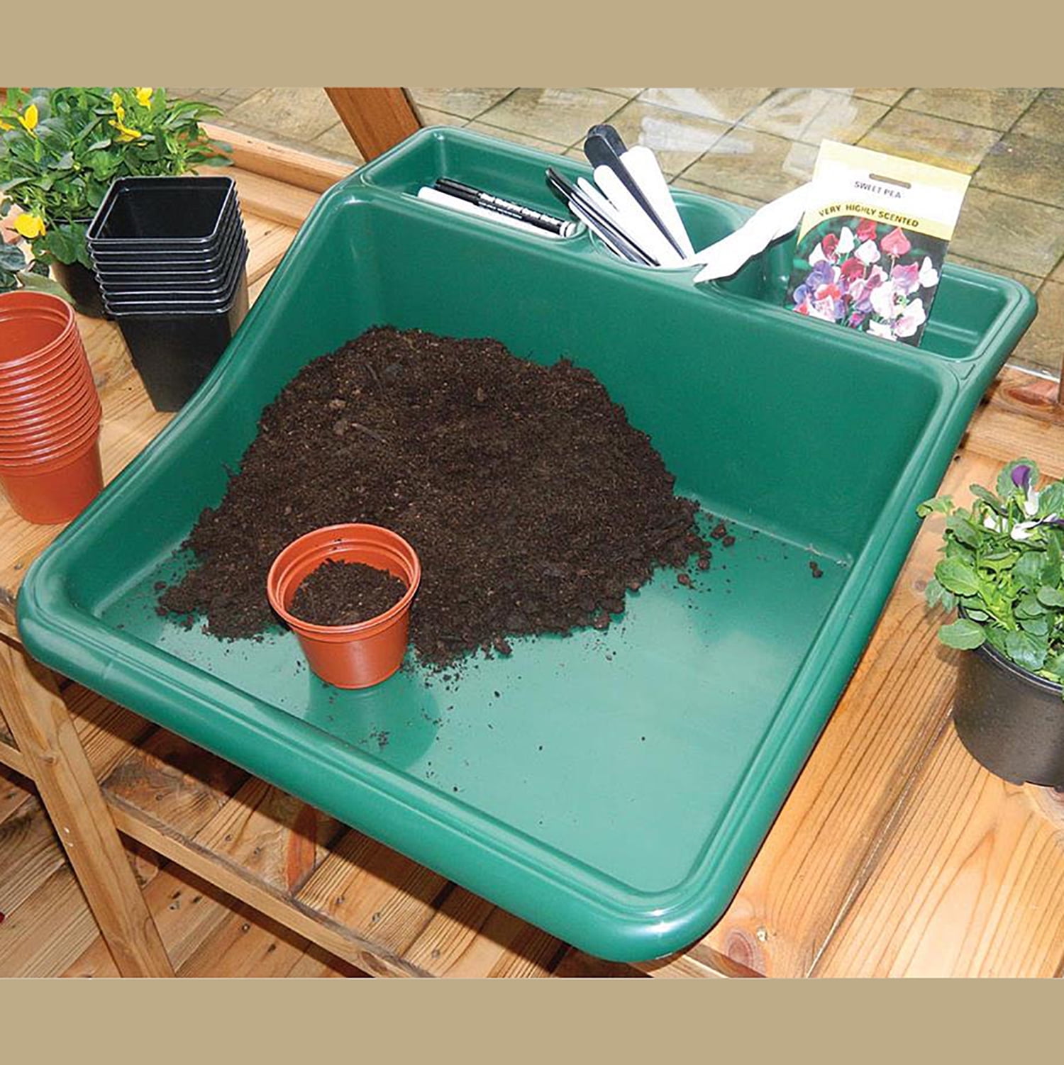 Compact Garden Tidy Tray Green 19"L x 19.5"W x 6"H - Walmart.com