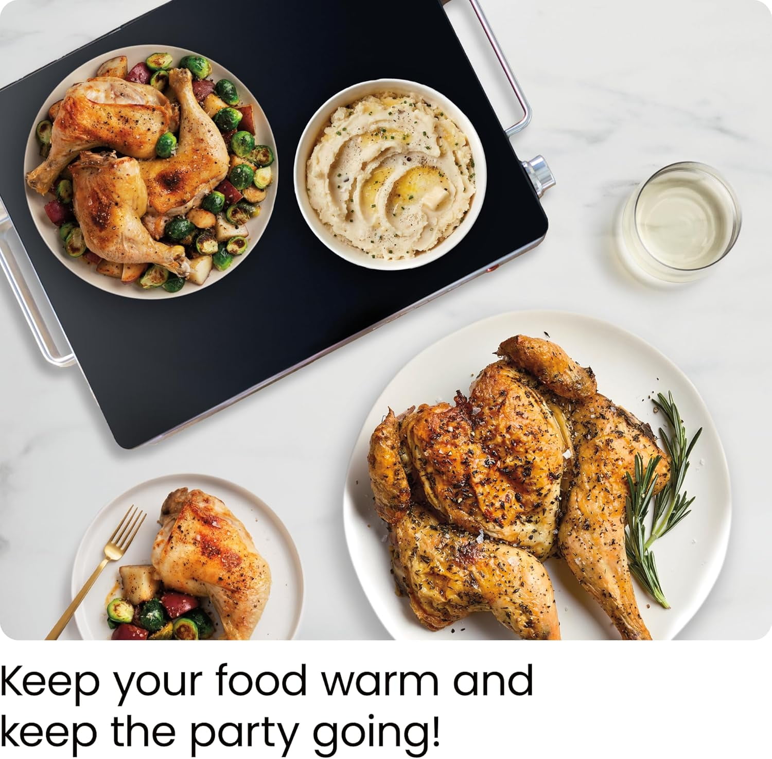 Compact Glasstop Warming Tray with Adjustable Temperature Control - 15 ...