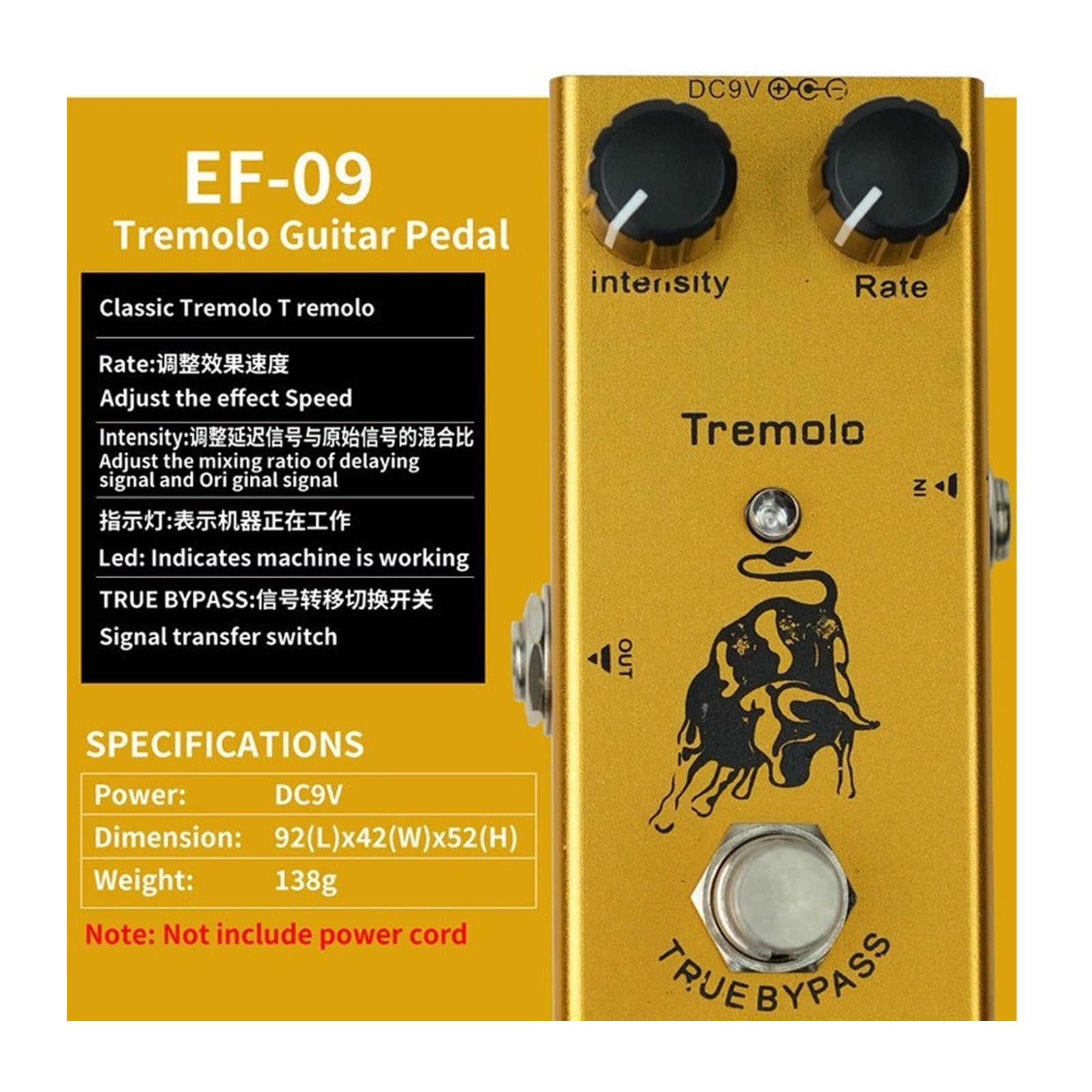 Compact Guitar Effects Processor Single Type 9V Electric Guitar Effect ...