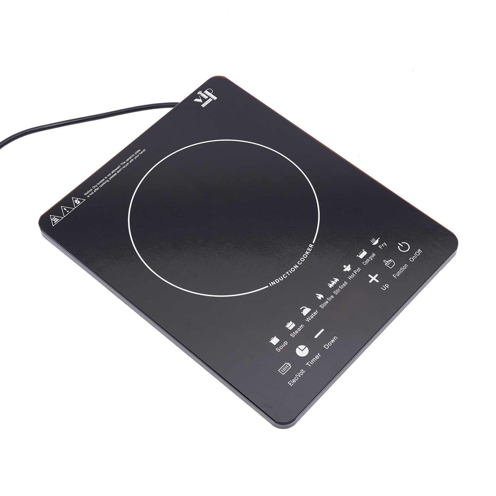 Compact Induction Cooktop with Touch Control, 8 Power Levels, 2200W ...