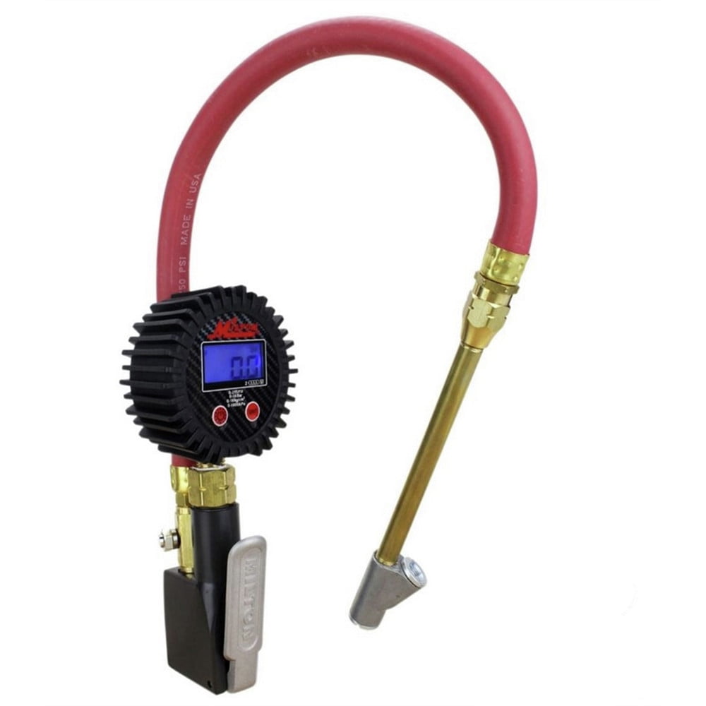Compact Inflator Gauge with Digital Gauge and Straight Head Air Chuck ...