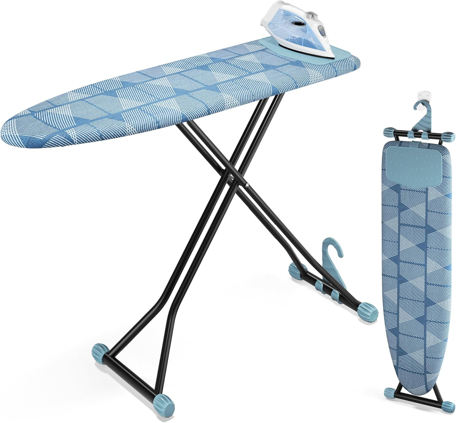 Ironing Board, Compact Iron Board with Silicon Iron Mat, Heat Resistant ...