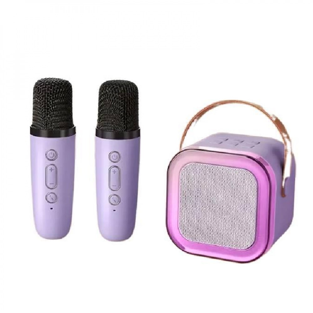 Compact Karaoke Device, Mobile Speaker Featuring Two Wireless Mics And ...