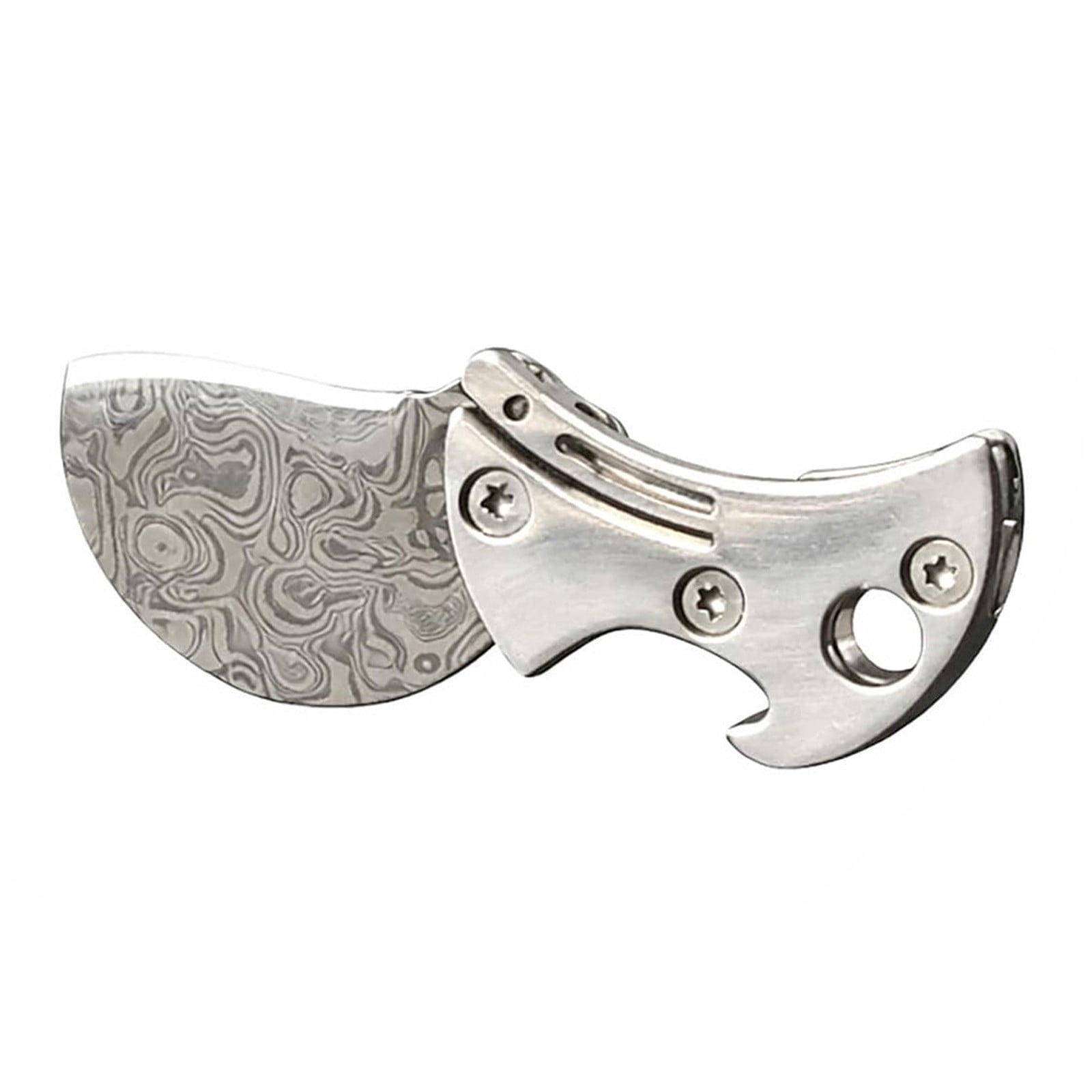 Compact Keychain Multi-Tool Cutter Lightweight Portable Damascus Pocket ...