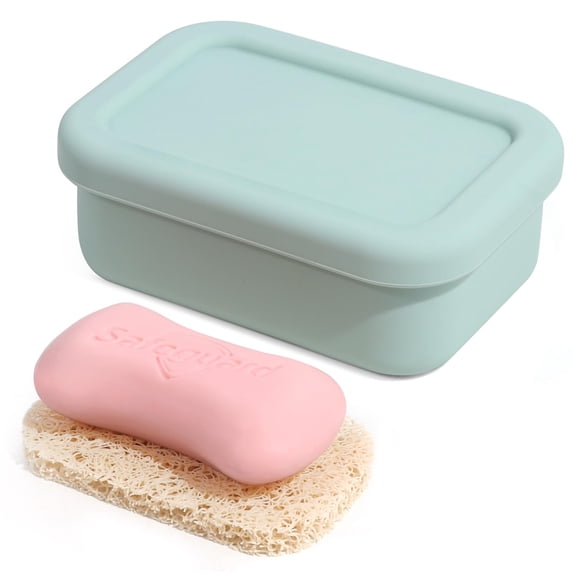 Compact Leak Proof Silicone Travel Soap Case with Draining Tray ...
