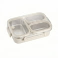 Compact Leakproof Stainless Steel Lunch Box with 3 Compartments for ...