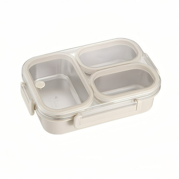 Compact Leakproof Stainless Steel Lunch Box with 3 Compartments for ...