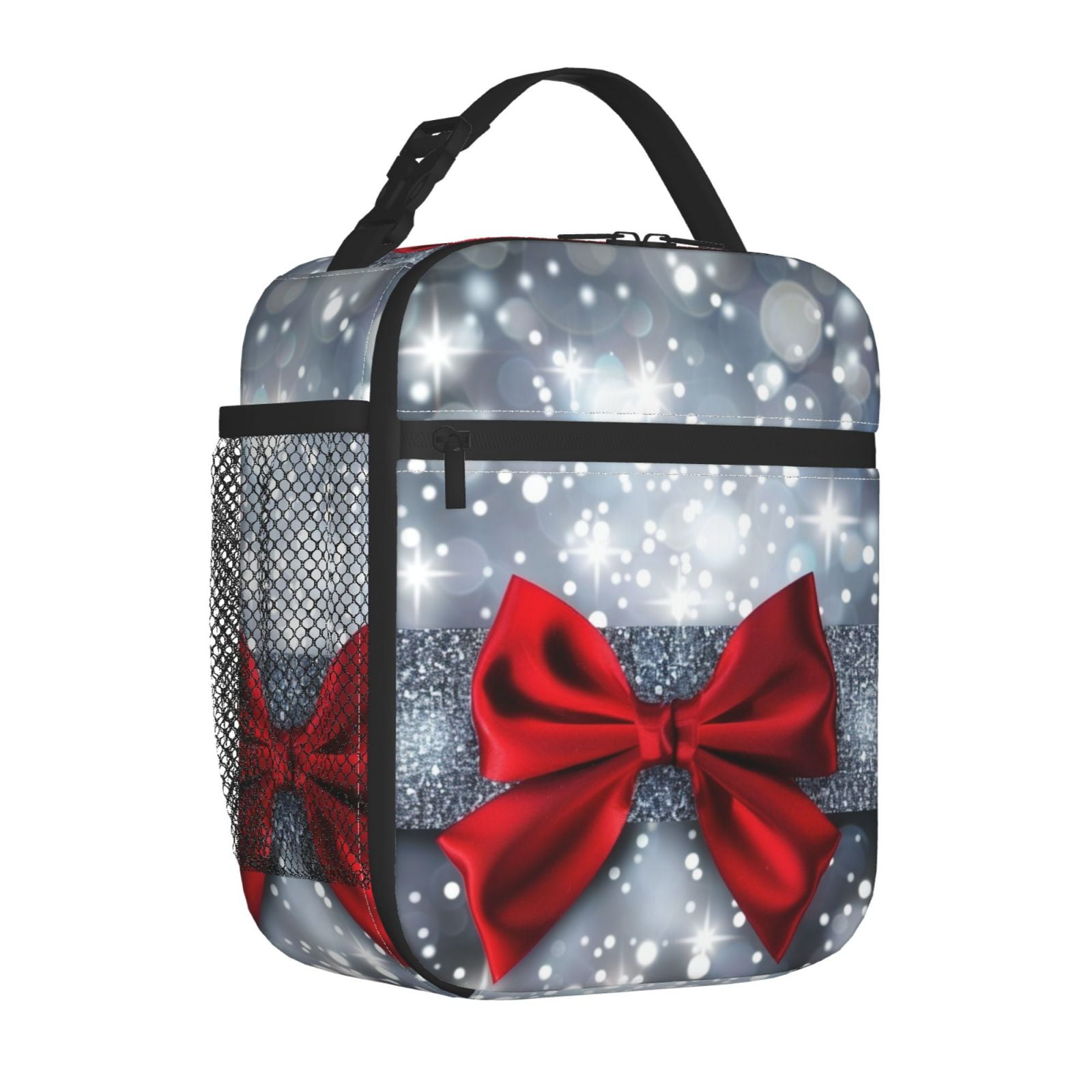 Compact Lunch Bag Reusable Insulated Lunch Tote with Side Mesh Pocket ...