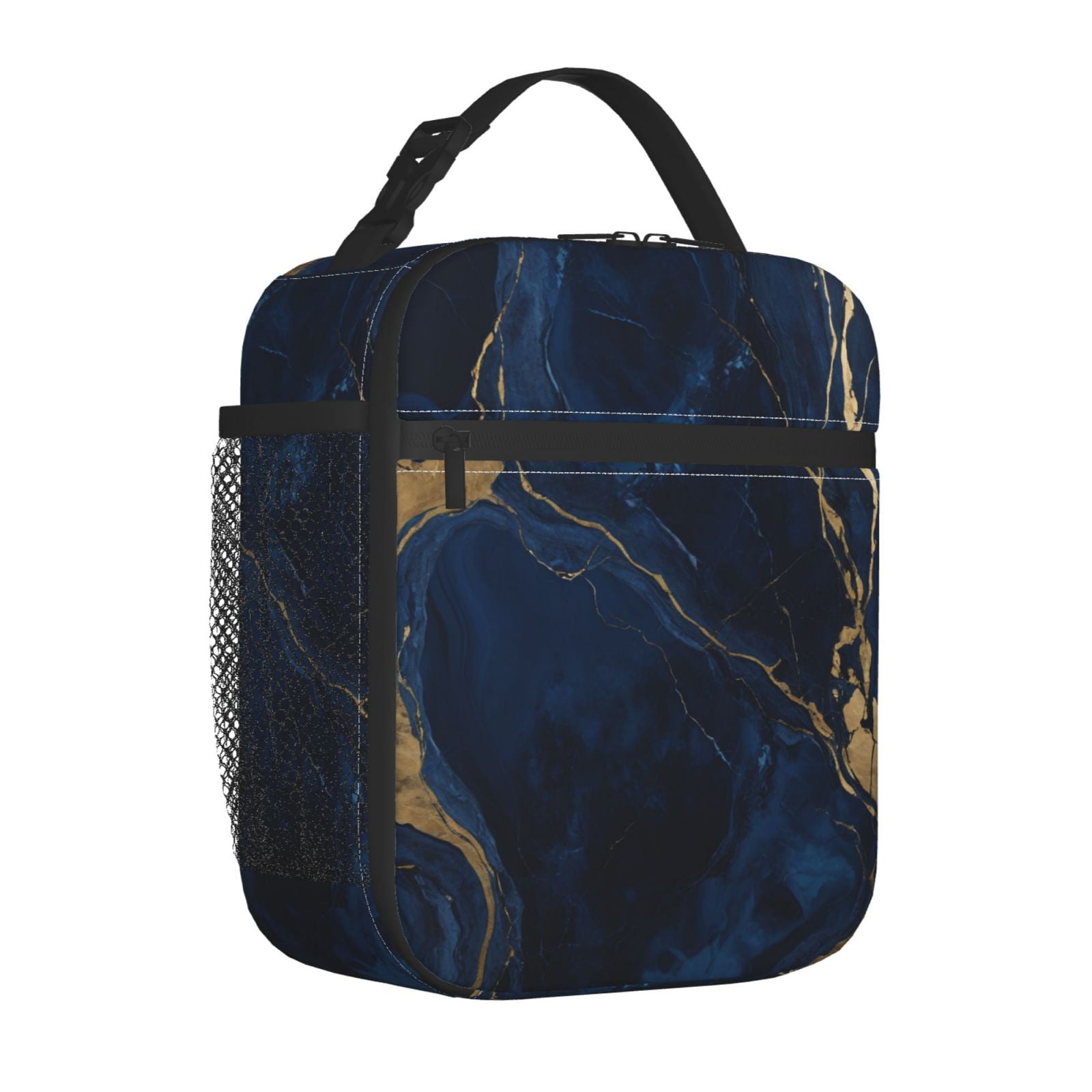 Compact Lunch Bag Reusable Insulated Lunch Tote with Side Mesh Pocket ...