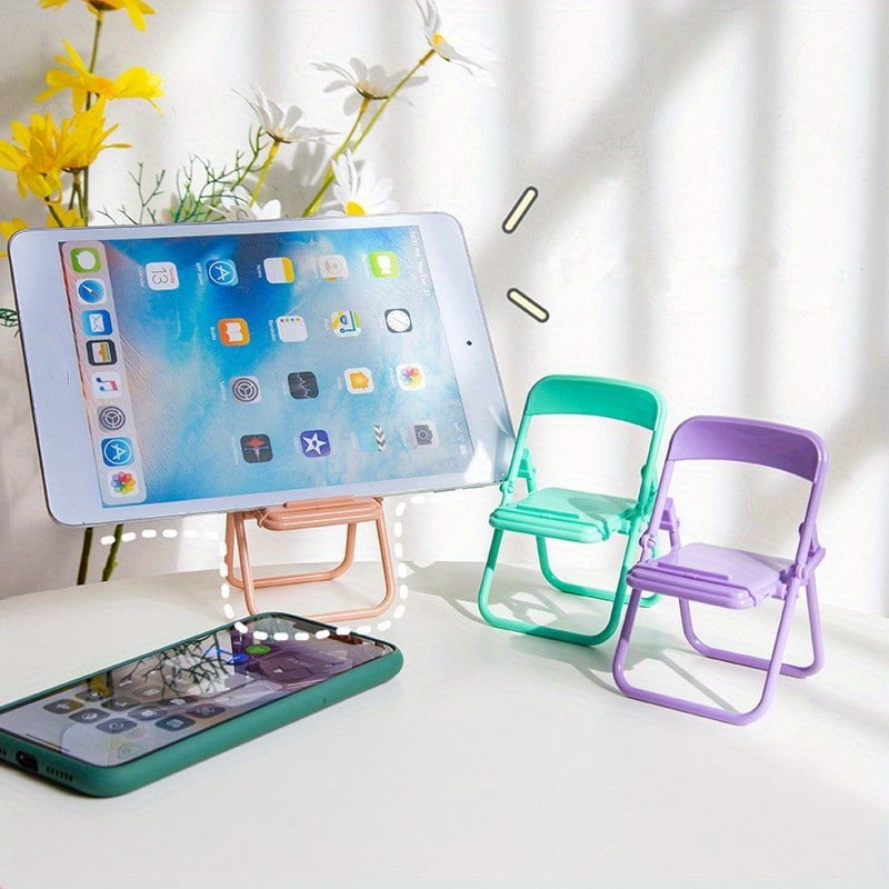 Compact Macaron Chair Phone/Tablet Stand – Cute, Adjustable, Foldable ...