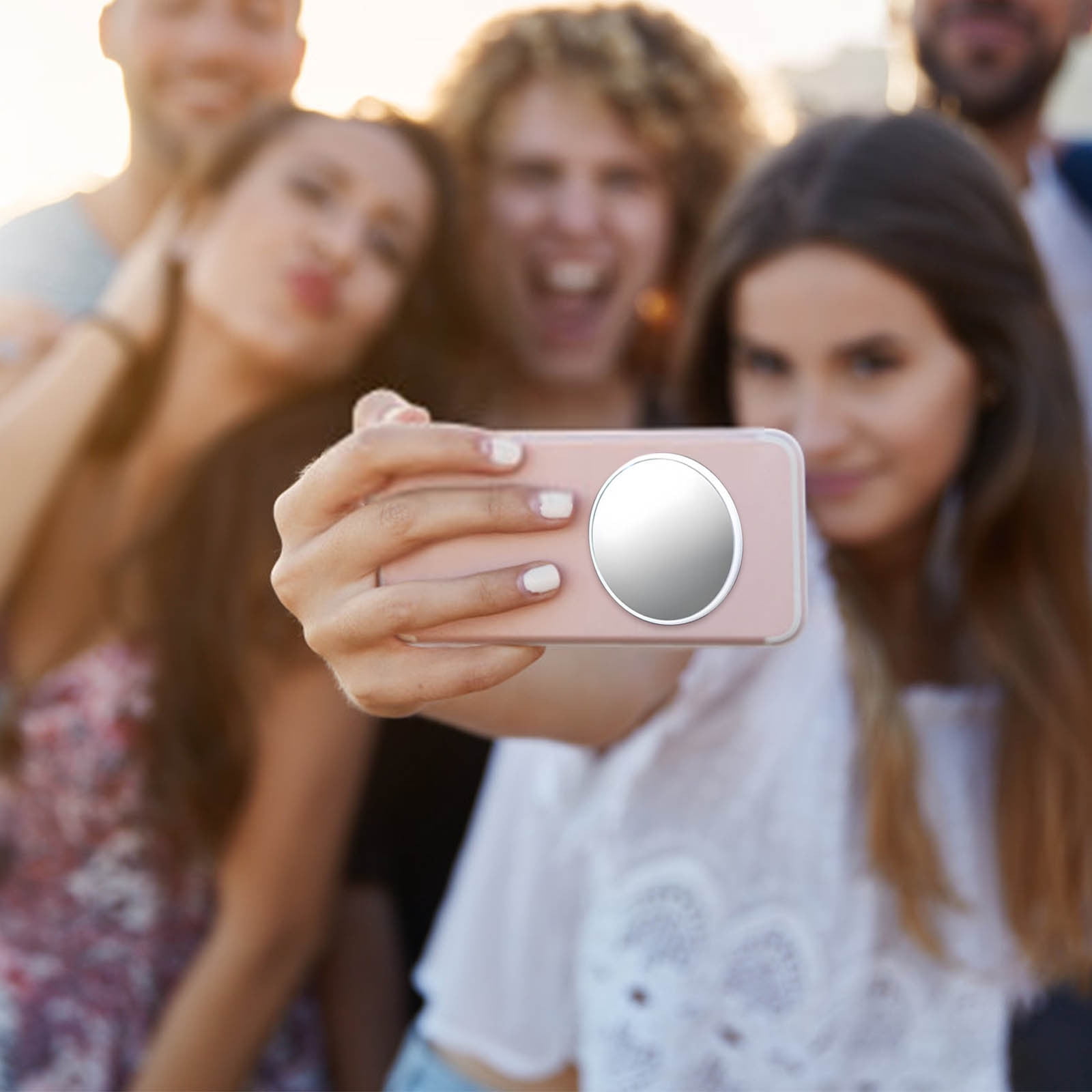 Compact Magnetic Selfie Mirror, Back Camera Adhesive Mirror, Swivel ...