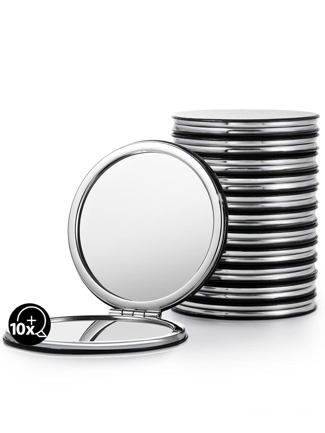 Compact Magnifying Mirror Bulk, Set of 12 Round Double-Sided 1X/10X ...
