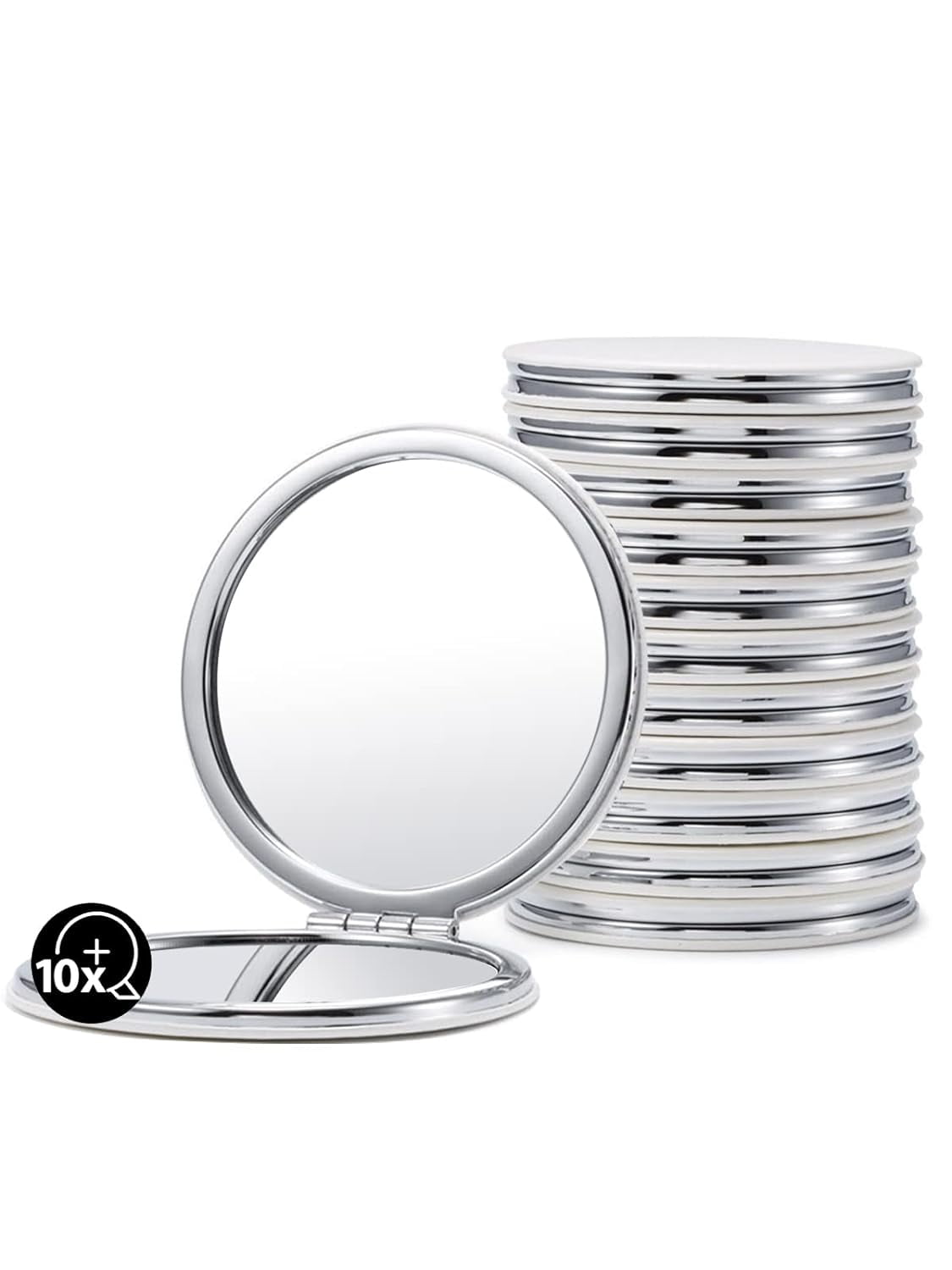 Compact Magnifying Mirror Bulk, Set of 12 Round Double-Sided 1X/10X ...