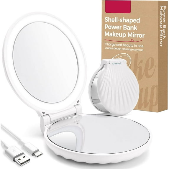 Compact Makeup Mirror with Lights, Travel Vanity Mirror with LED Light ...