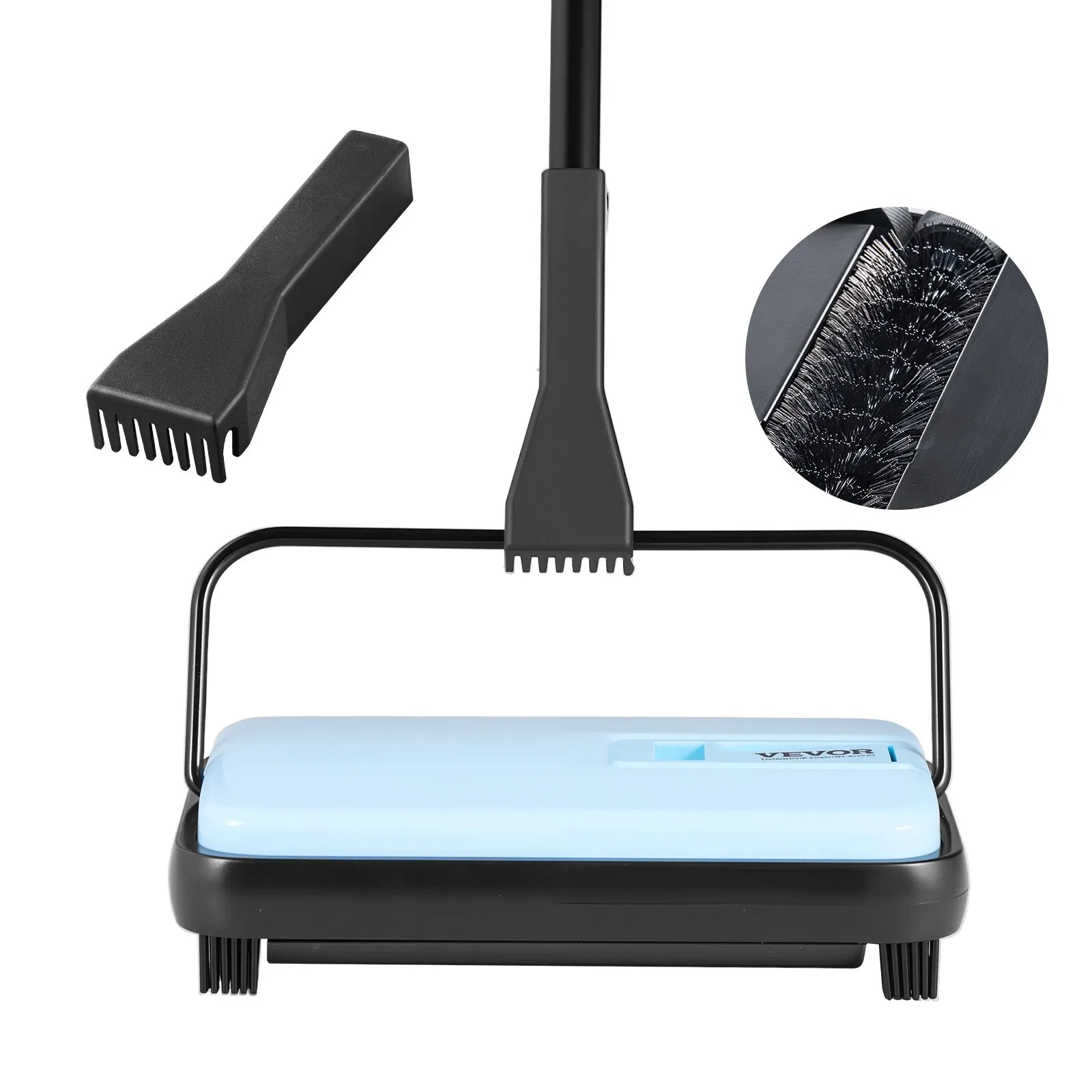 Compact Manual Floor Sweeper, 6.7 Inch Wide, 300 ml Dust Cup, Quick ...