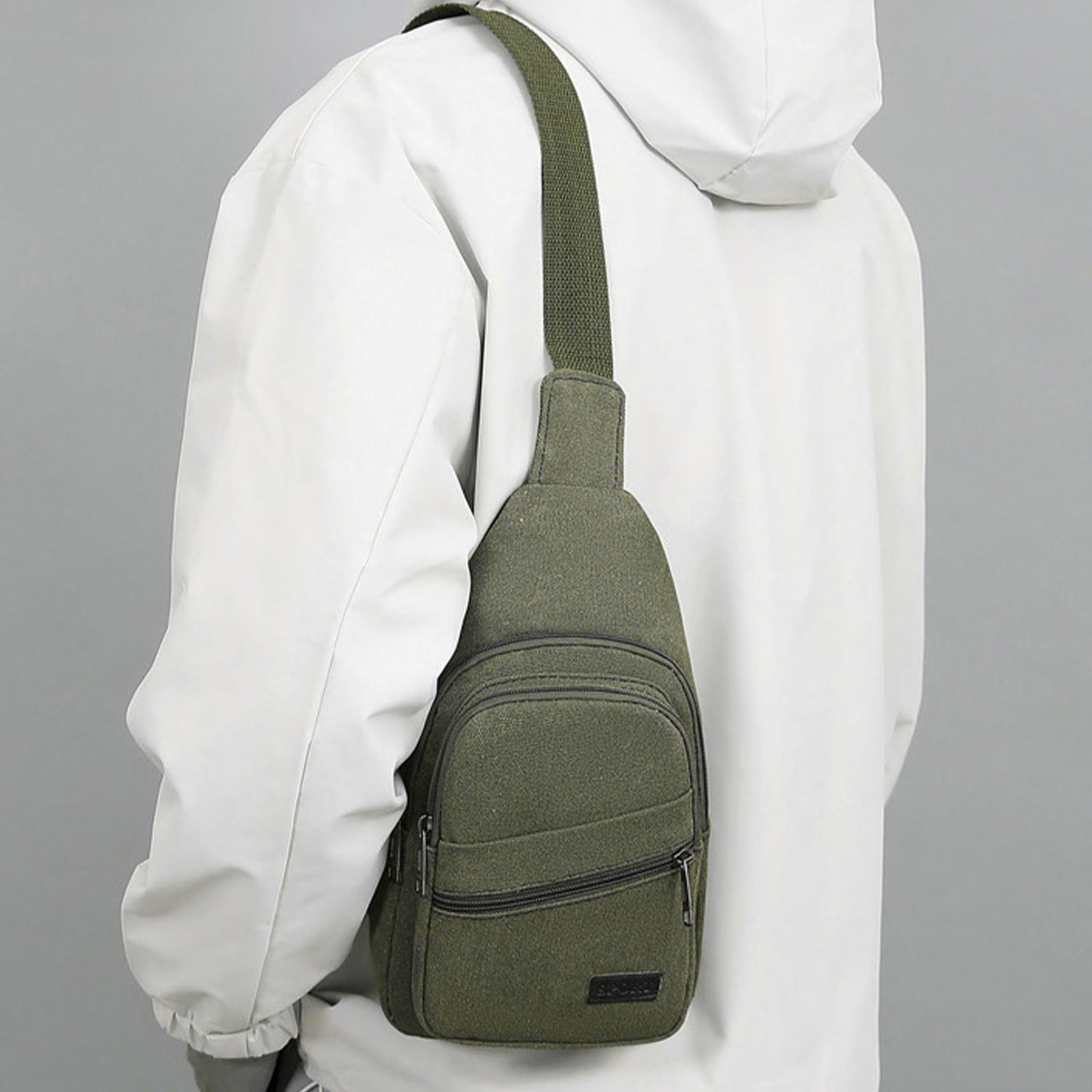 Compact Men's Crossbody Bag, Leather-Look Messenger Bag, Water ...