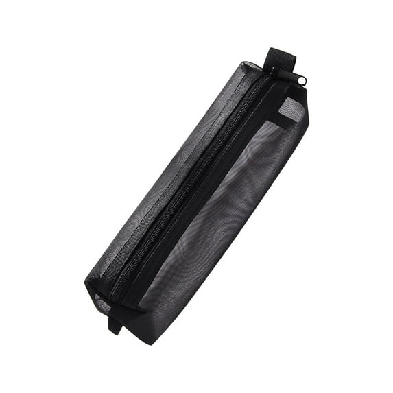 Compact Mesh Zipper Pencil Case with Big Storage, Transparent Small ...