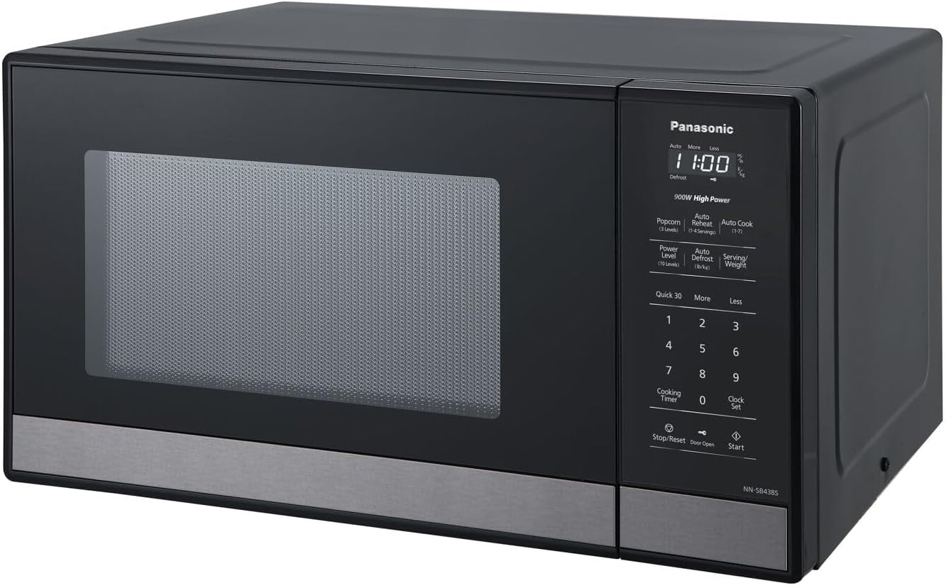Compact Microwave, 0.9 Cubic Feet, 900W of High Power for Fast, Even ...
