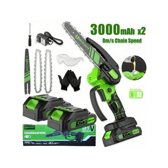 Compact Mini Chainsaw Cordless, 8 Inch Chain Saw With 2Pcs Batteries ...