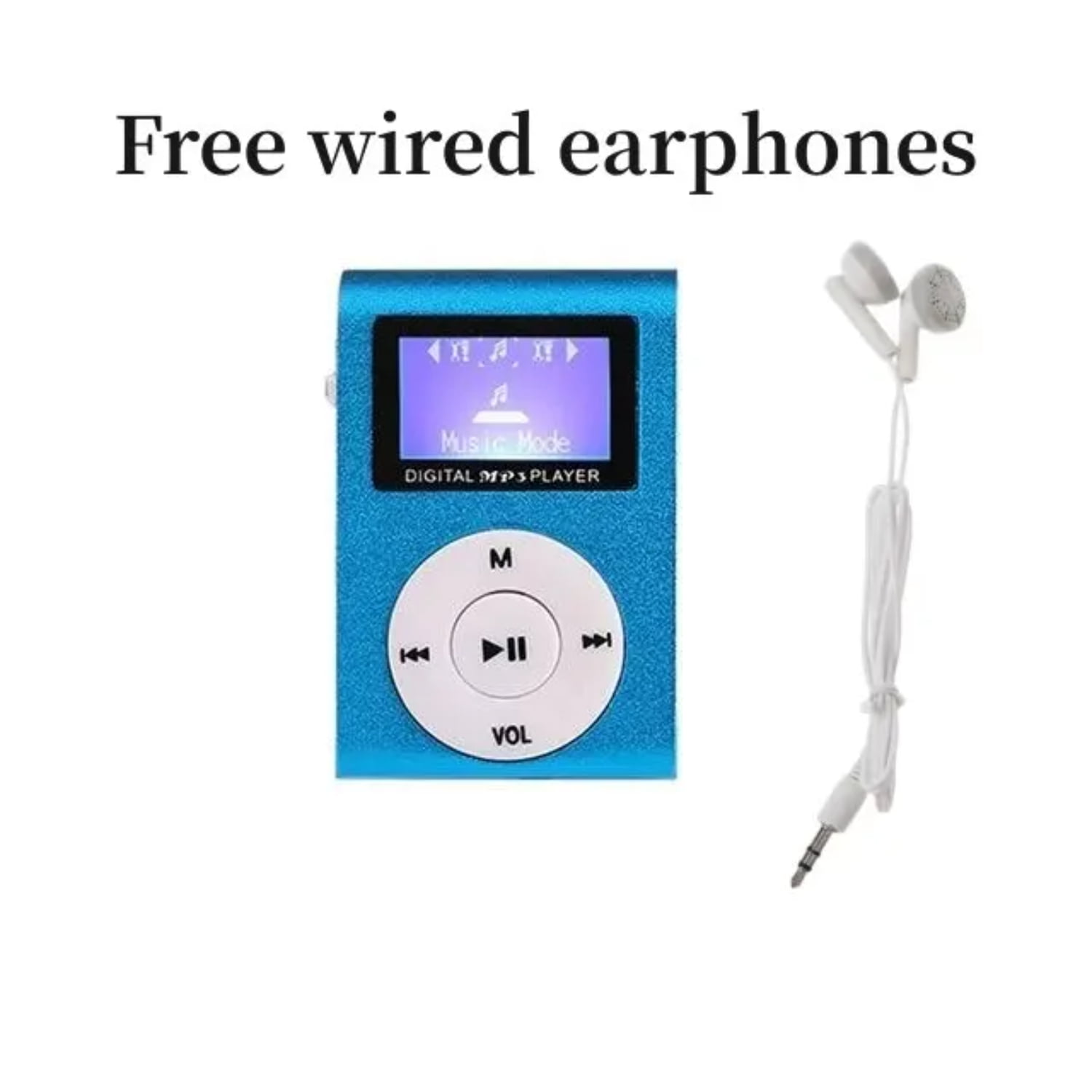 Compact Mini Portable Vibrant LCD MP3 Music Player with Wired Earphones ...
