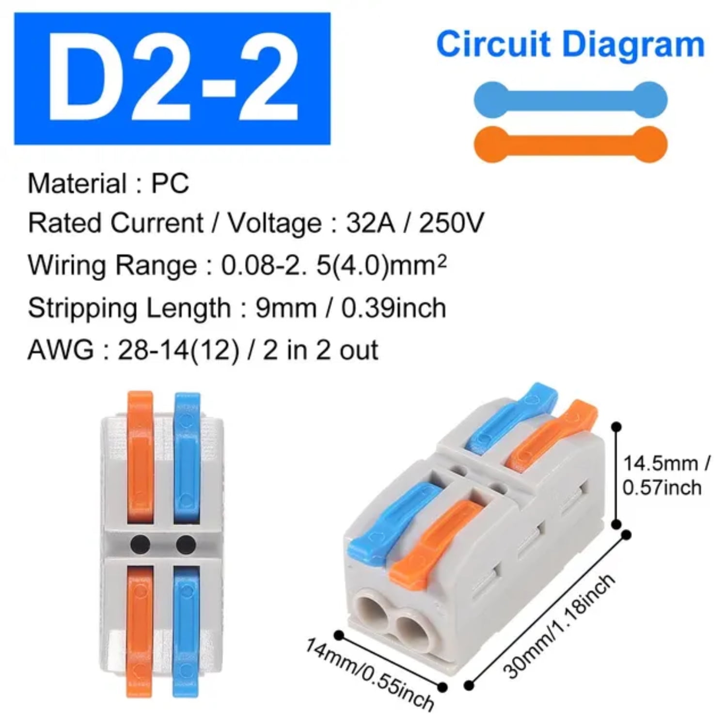 Compact Mini Quick Wire Splicing Push-in Terminal Block with Fixing ...