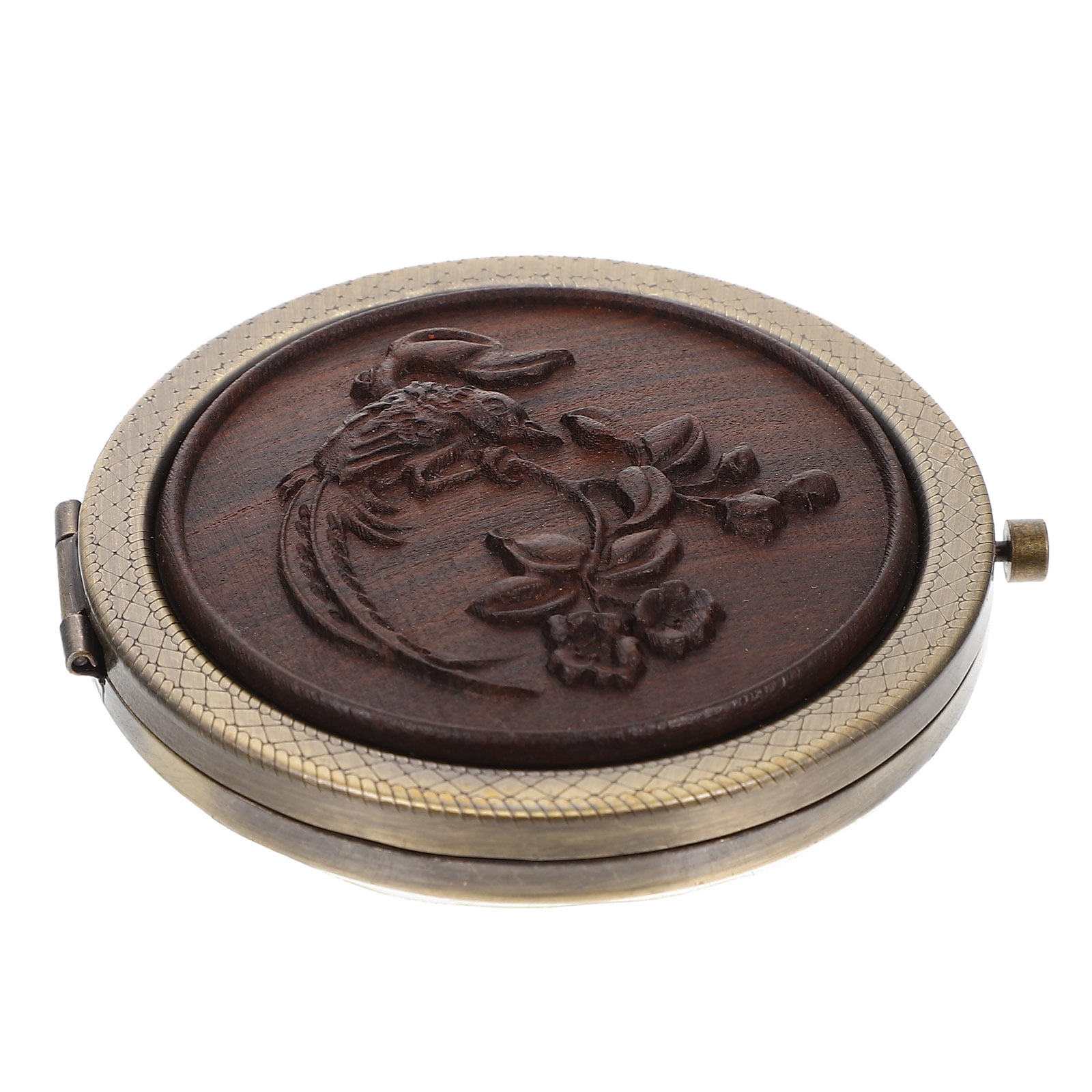 Compact Mirror Pocket Mirror Wood Makeup Mirror Portable Mirorr Travel ...