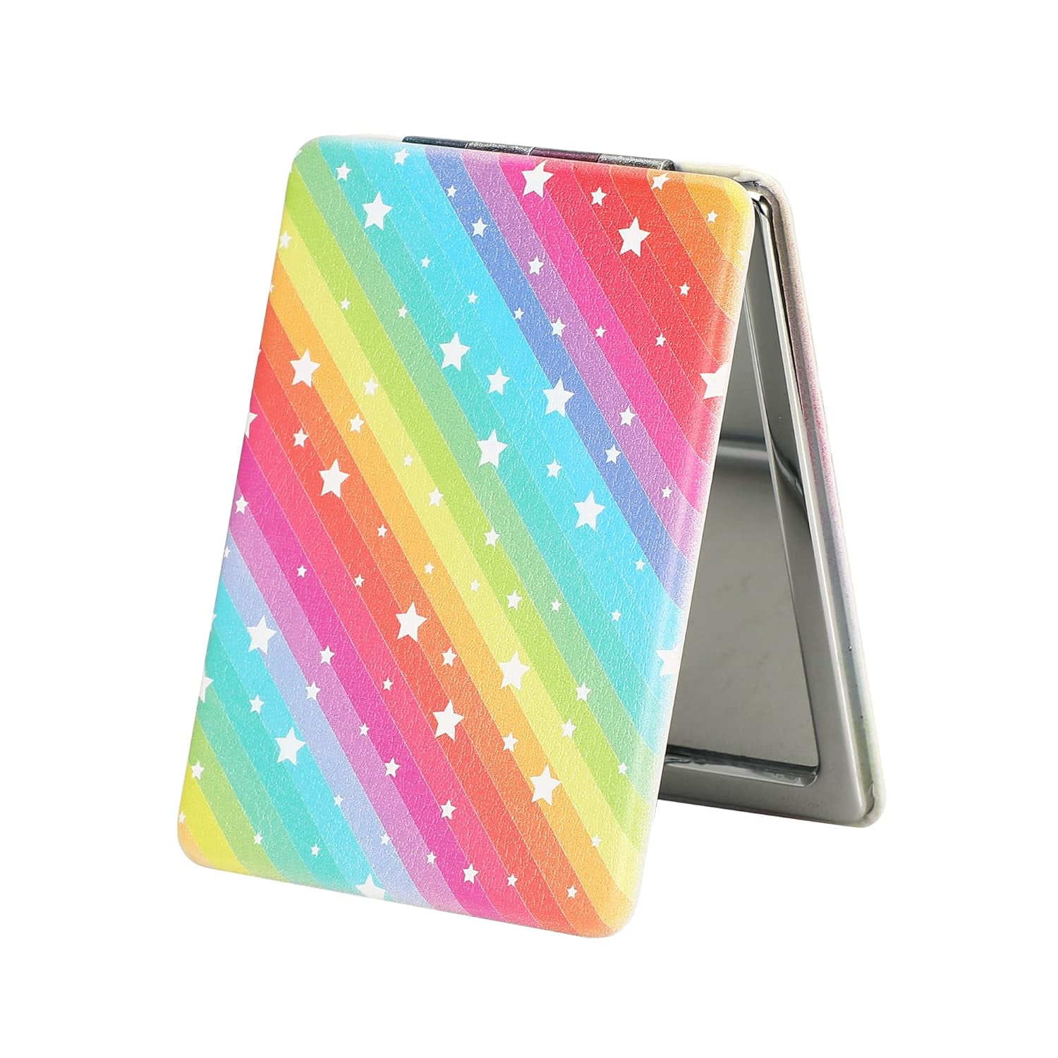 Compact Mirror Square Pu Leather Makeup Mirror for Purses Small Pocket ...