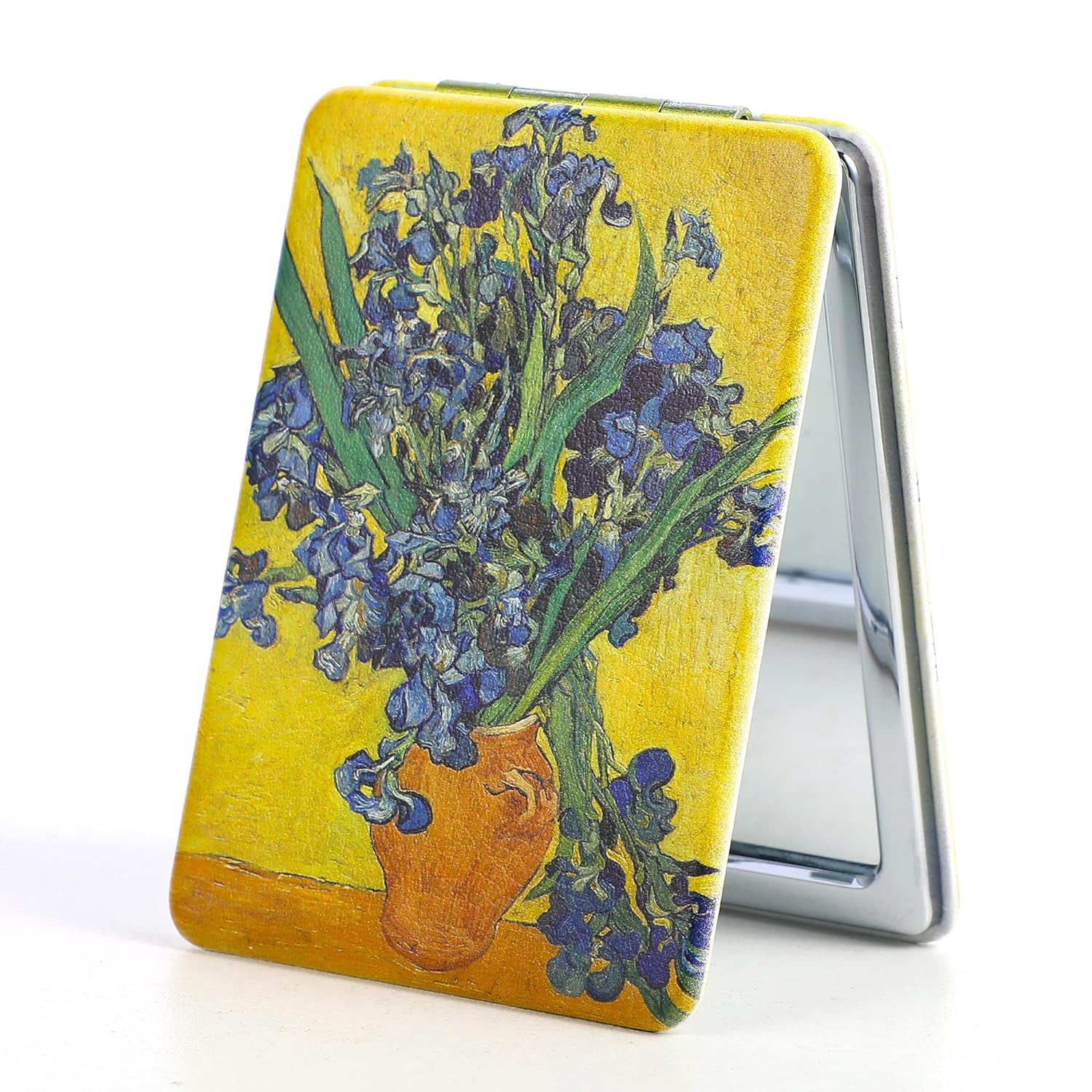 Compact Mirror Square Pu Leather Makeup Mirror for Purses Small Pocket ...