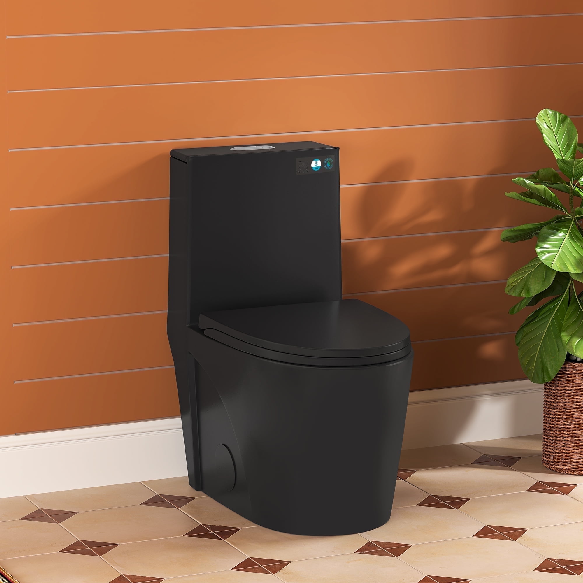 Compact One Piece Modern Elongated Toilet with ADA-Compliant Comfort ...