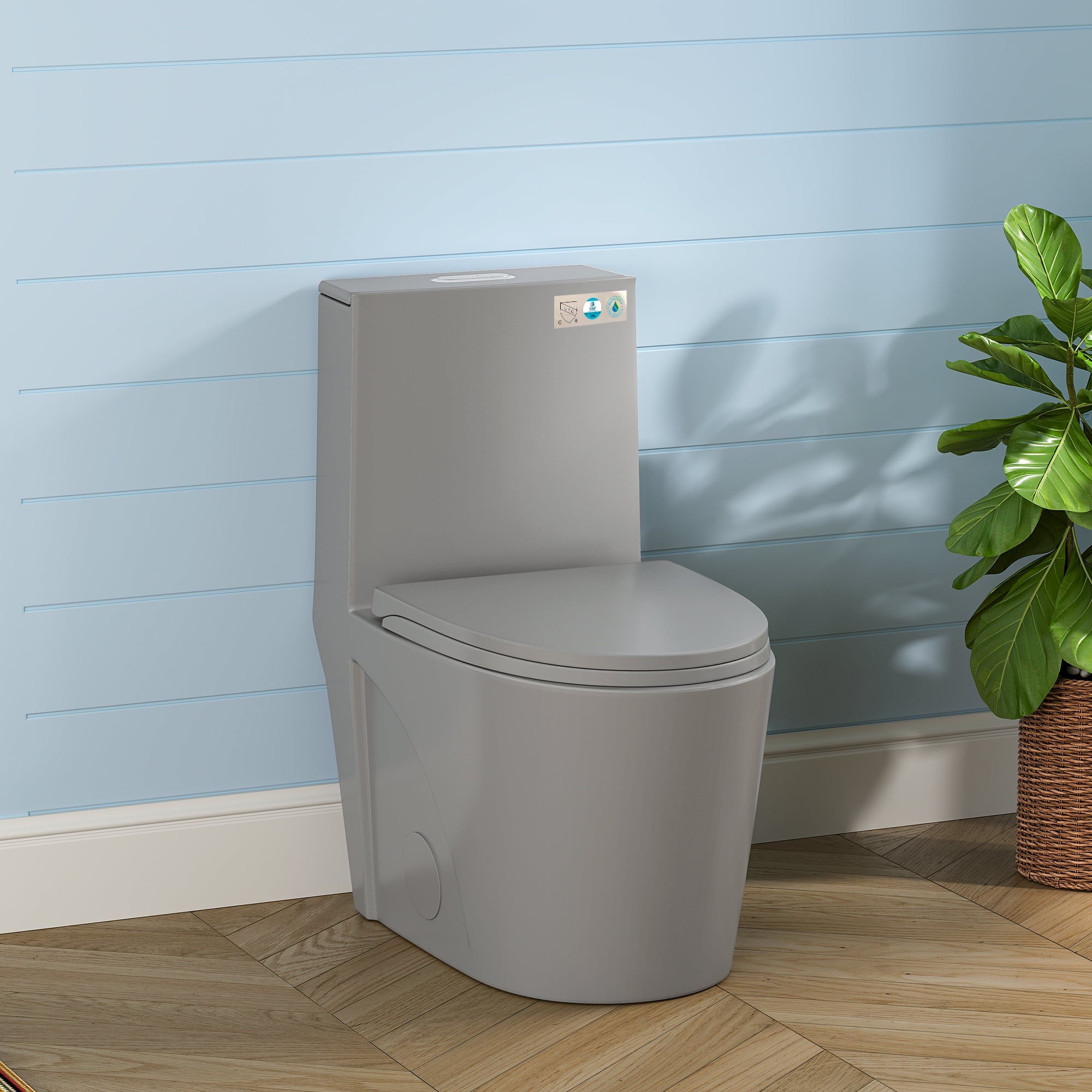 Compact One Piece Modern Elongated Toilet with ADA-Compliant Comfort ...