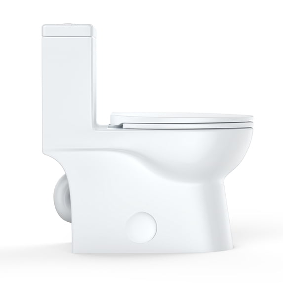 Compact One Piece Toilet with Comfort Chair Height Seat ADA Height 16 ...