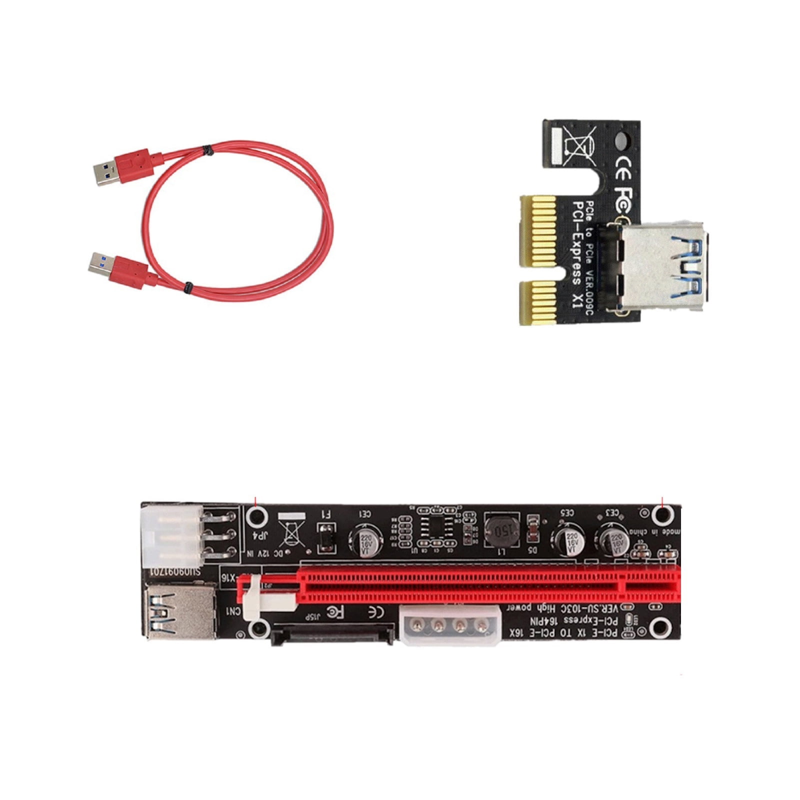 Compact PCI-E Riser Board with USB 3.0 Connection for Easy Integration in Mining Setups ...