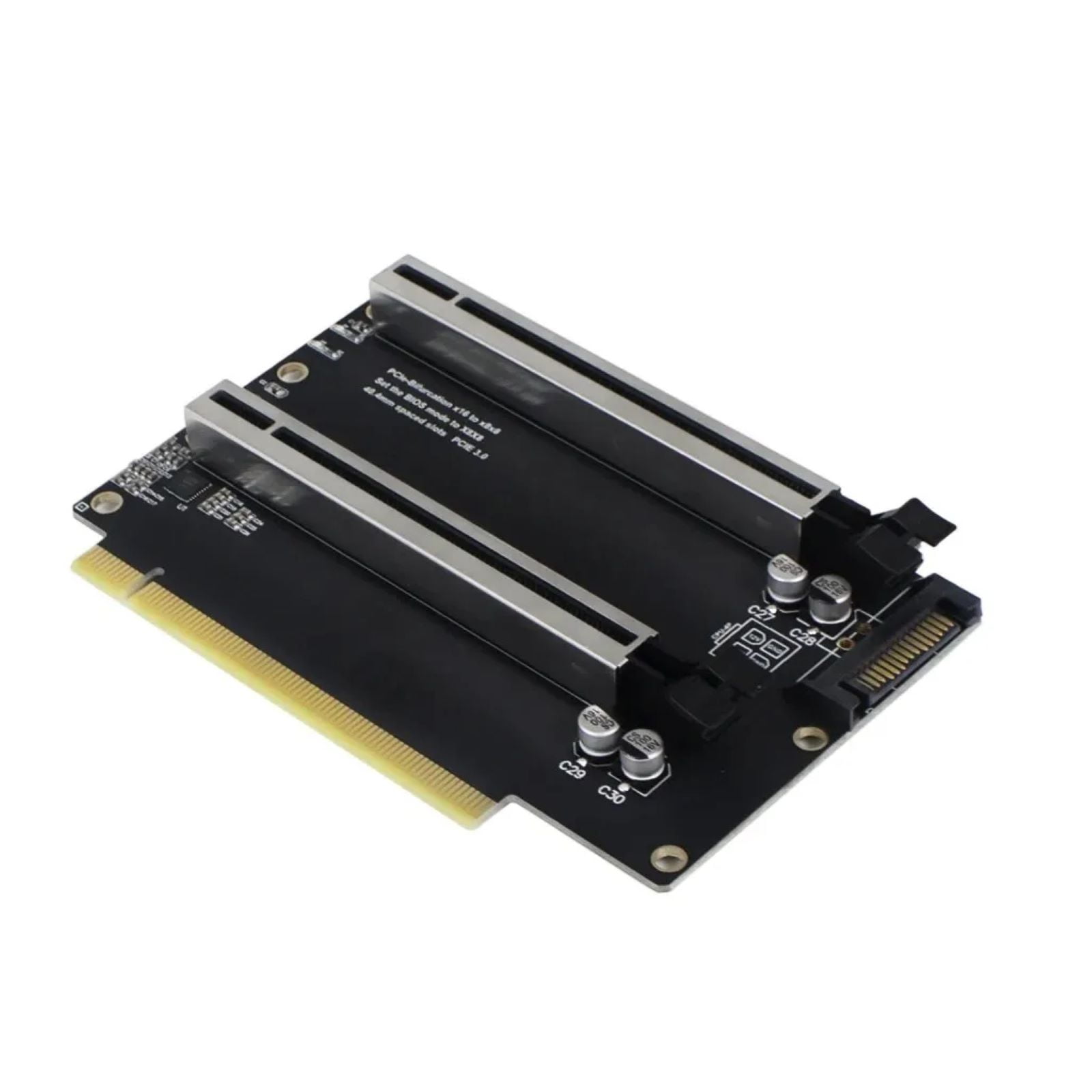 Compact PCIe X8 Splitter with SATA Power Supply Enhances Chassis Layout ...