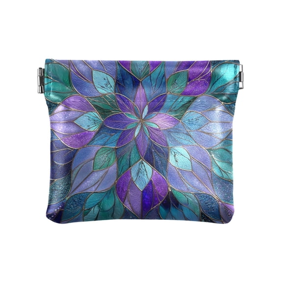 Compact PU Leather Coin Purse Small Spring-Frame Wallet Change Pouch ...