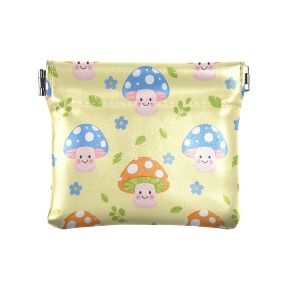Compact PU Leather Coin Purse Small Spring-Frame Wallet Change Pouch ...