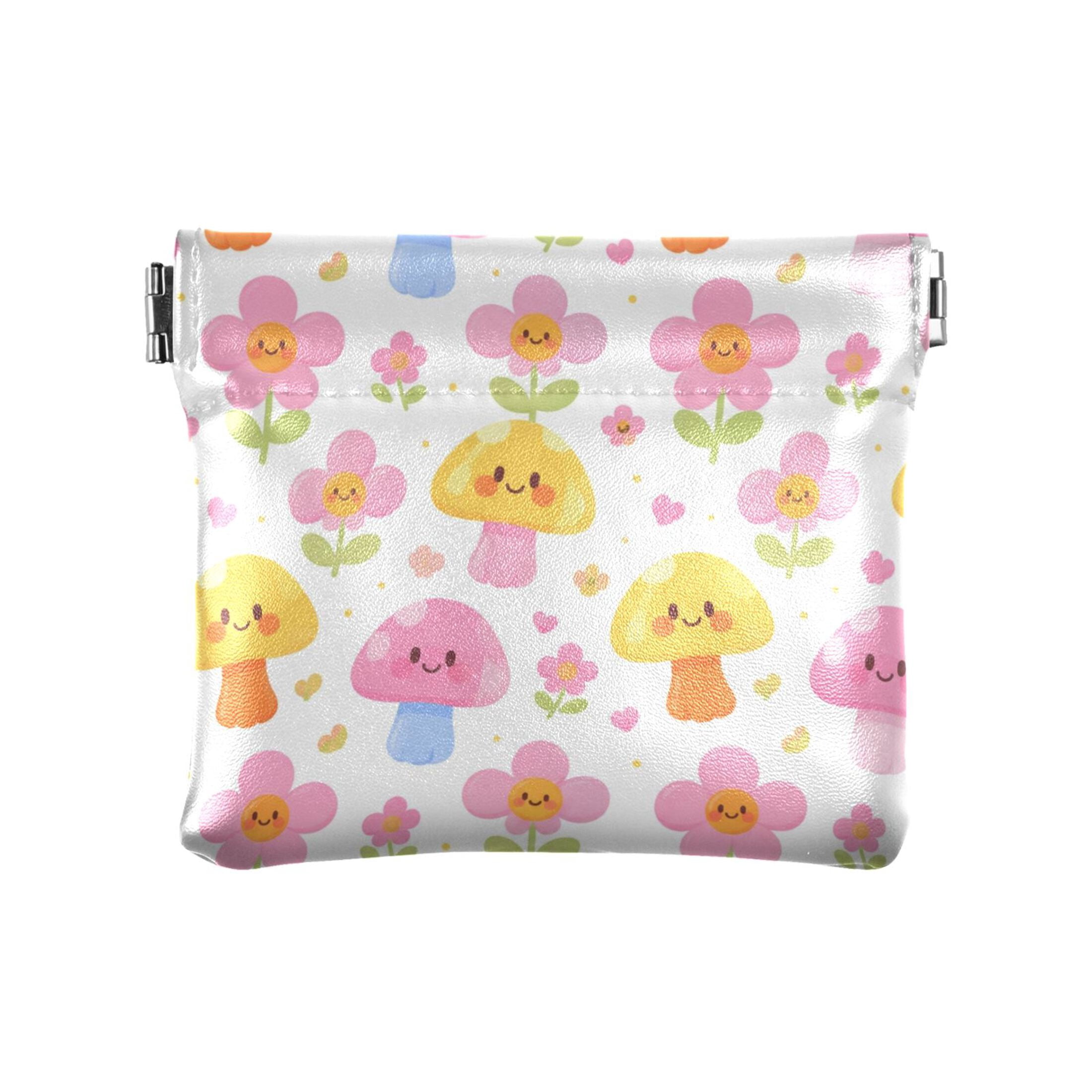 Compact PU Leather Coin Purse Small Spring-Frame Wallet Change Pouch ...