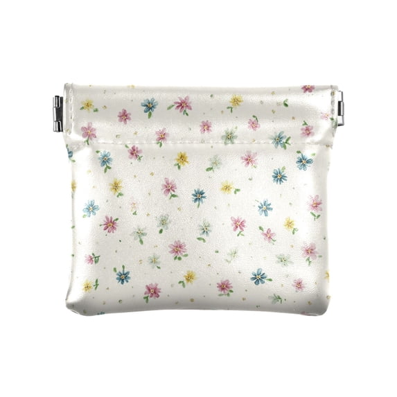 Compact PU Leather Coin Purse Small Spring-Frame Wallet Change Pouch ...