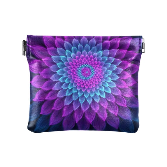 Compact PU Leather Coin Purse Small Spring-Frame Wallet Change Pouch ...